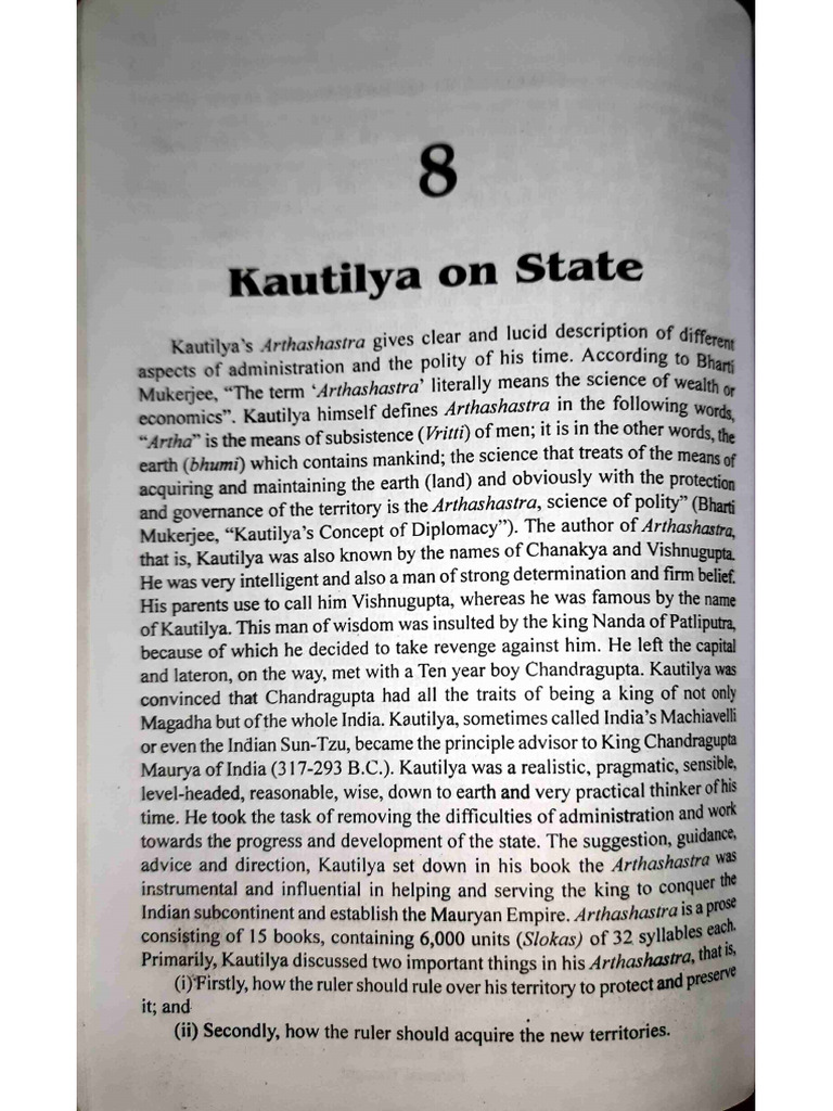 IPT (Kautilya On State) | PDF