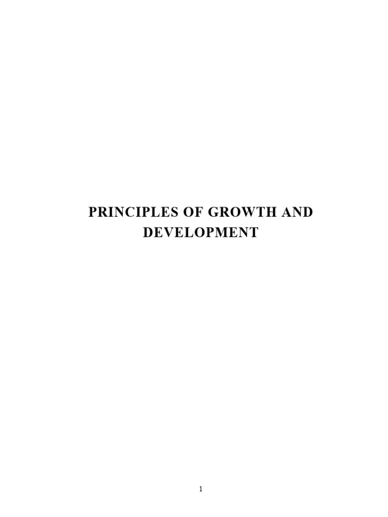 Principles of Growth & Development | PDF