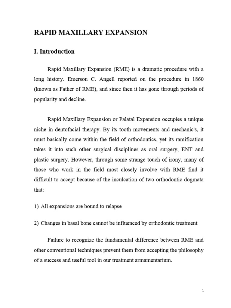 Rapid Maxillary Expansion | PDF | Skull | Human Anatomy