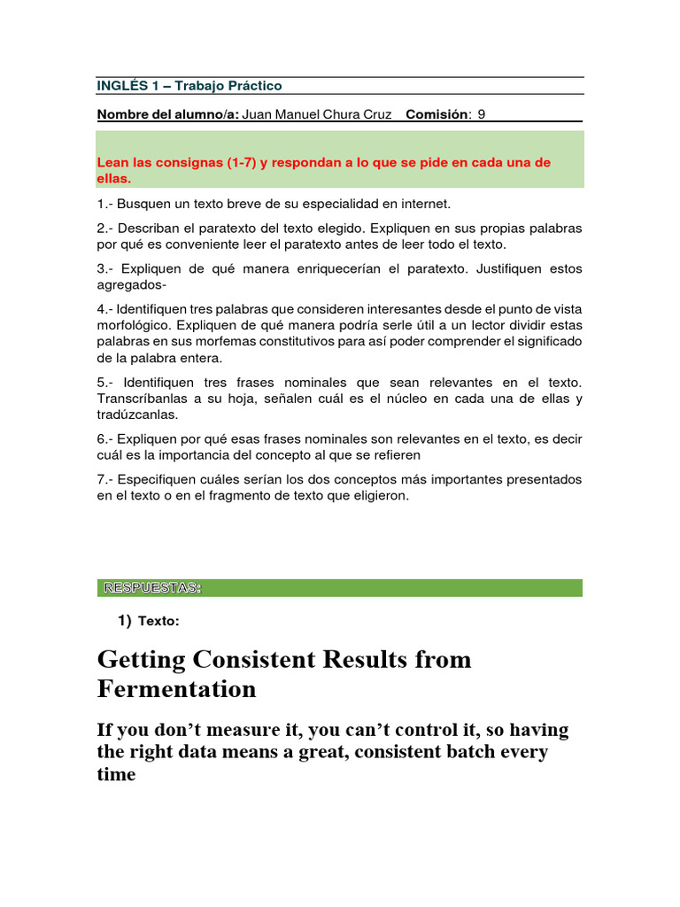 Trabajo Practico de Ingles | PDF