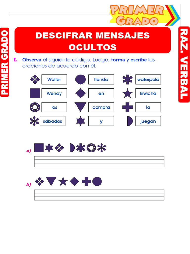 Descifrar Mensajes Ocultos para Primer Grado de Primaria | PDF