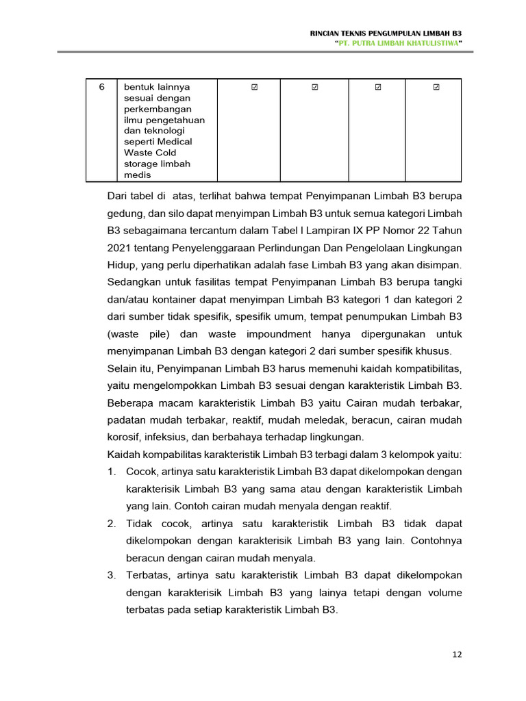 Isi Rintek LB3 PT Putra Limbah Khatulistiwa-14 | PDF