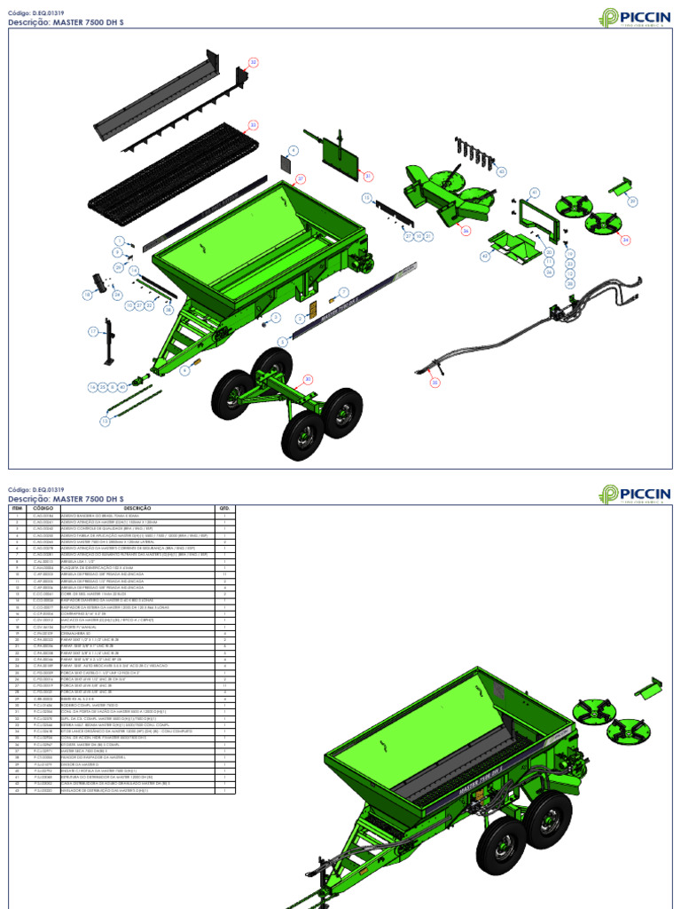 Lista de Peças - Master 7500 DH S | PDF
