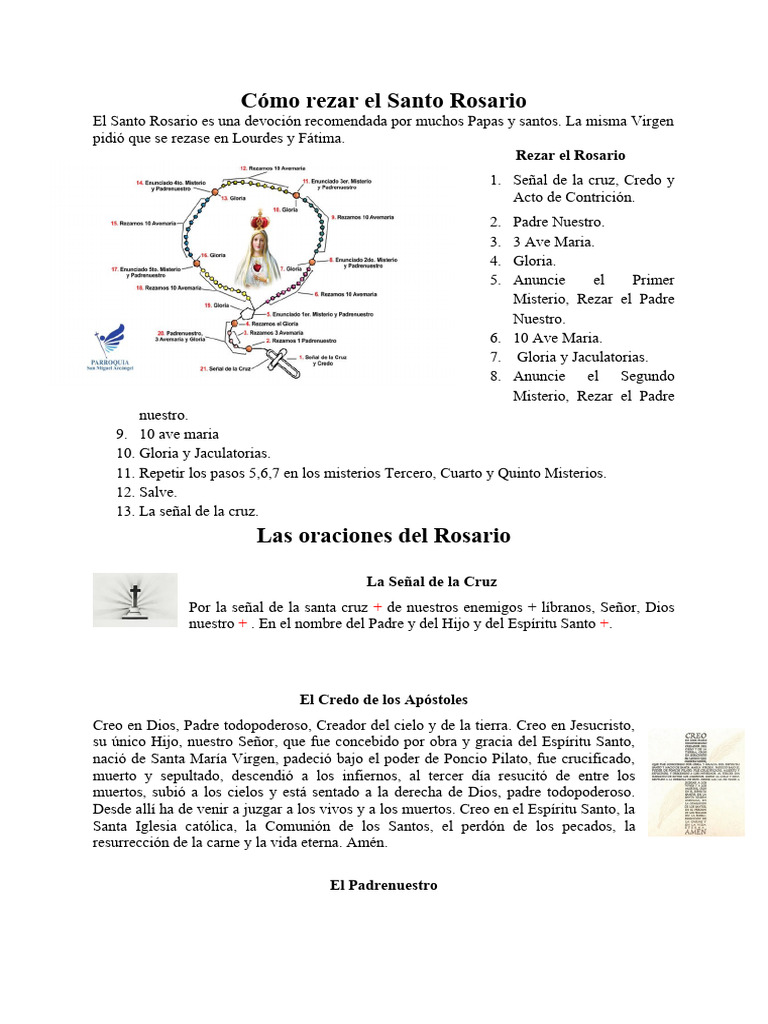 Cómo Rezar El Santo Rosario | PDF | María, madre de Jesús | Rosario