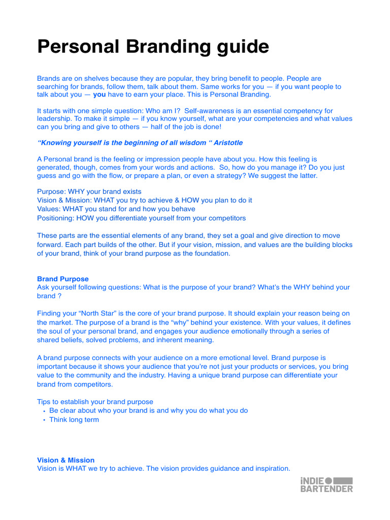 Jameson - Personal Branding Guide | PDF | Brand | Mind