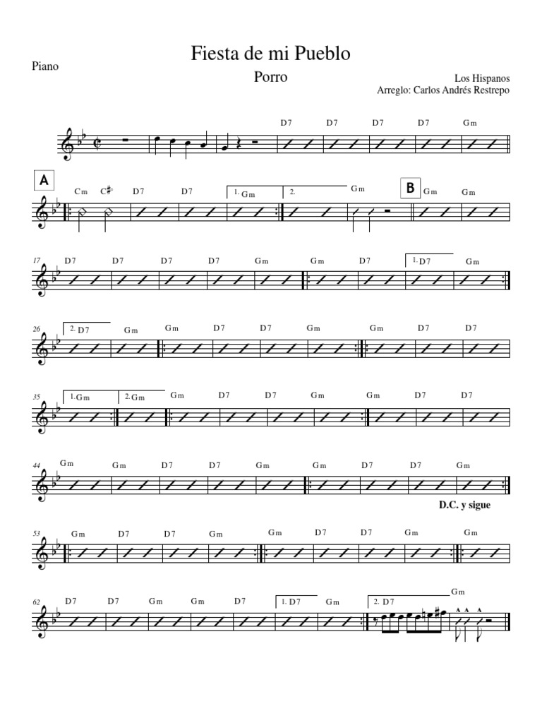 Fiesta de Mi Pueblo - Piano | PDF