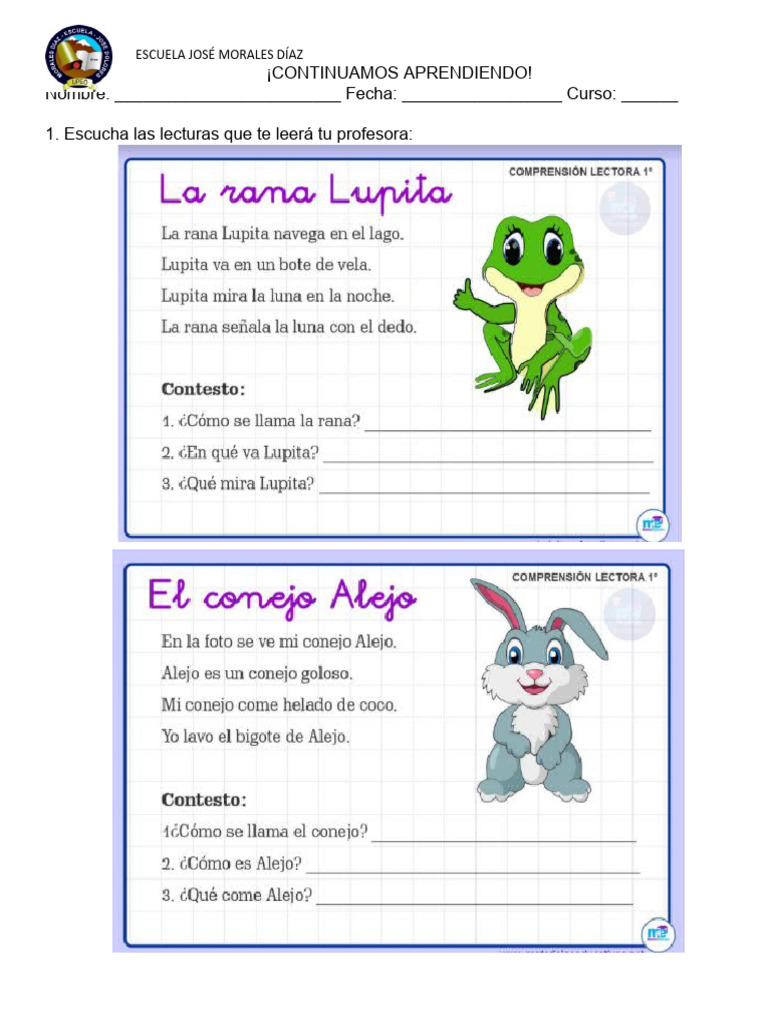 Comprensión Lecturitas | PDF