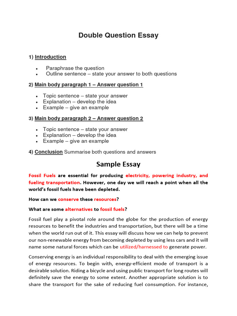 Double Question Essay | PDF