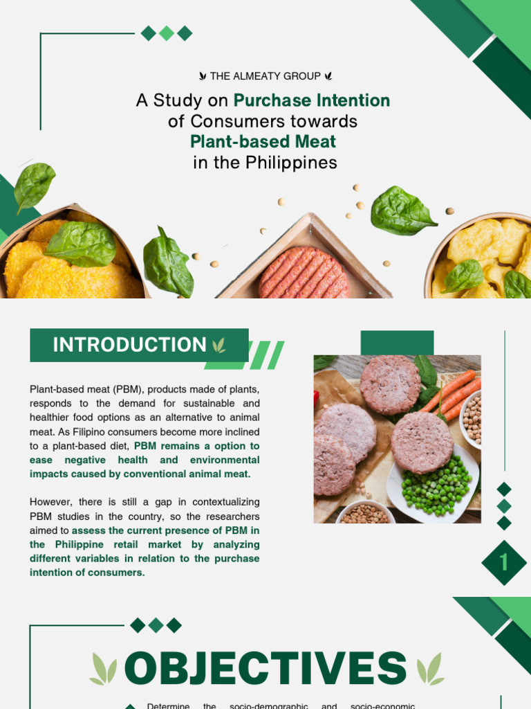 A Study On Purchase Intention of Consumers Towards Plant-Based Meat in ...