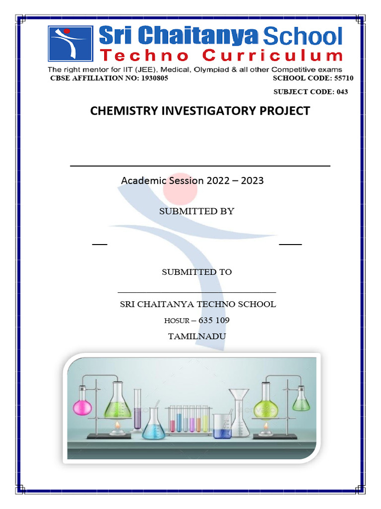 Class 12 Chemistry Project 2023 | PDF