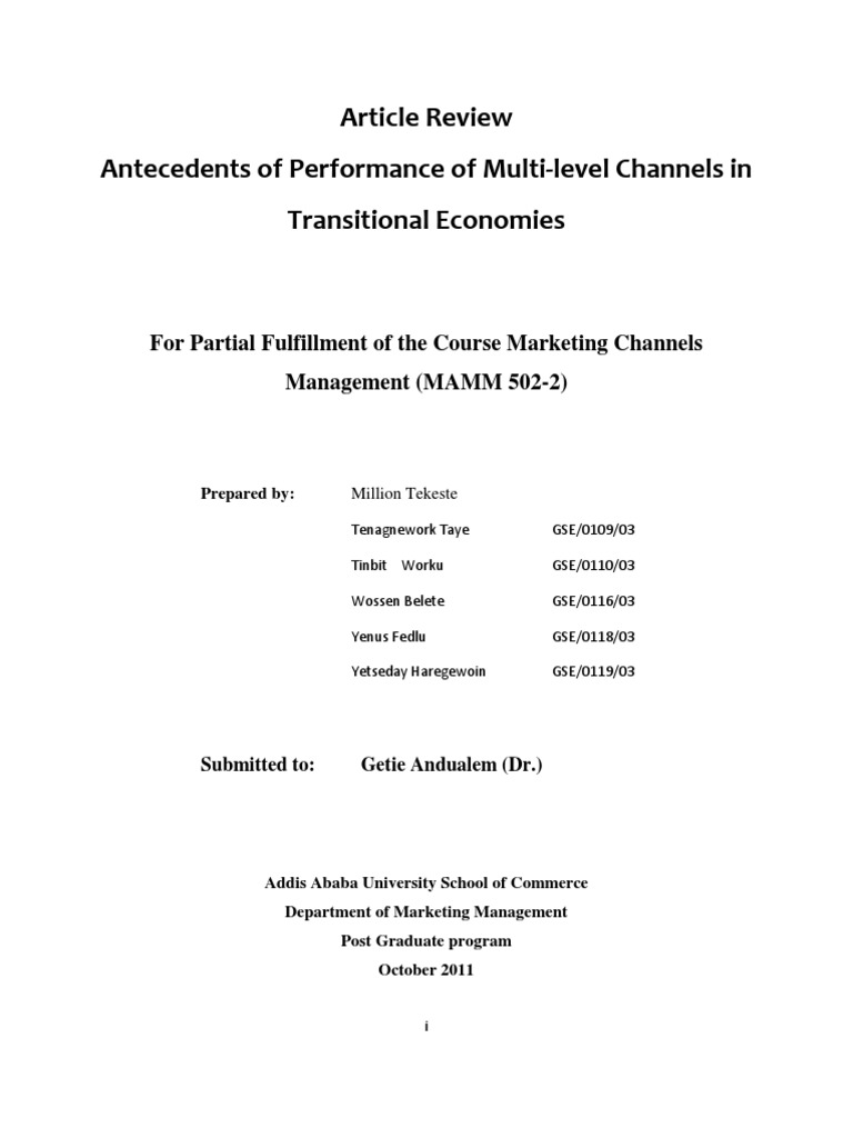 Article Review Assignment | PDF | Strategic Management | Exports