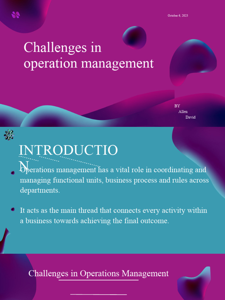 Challenges in Operation Management | PDF