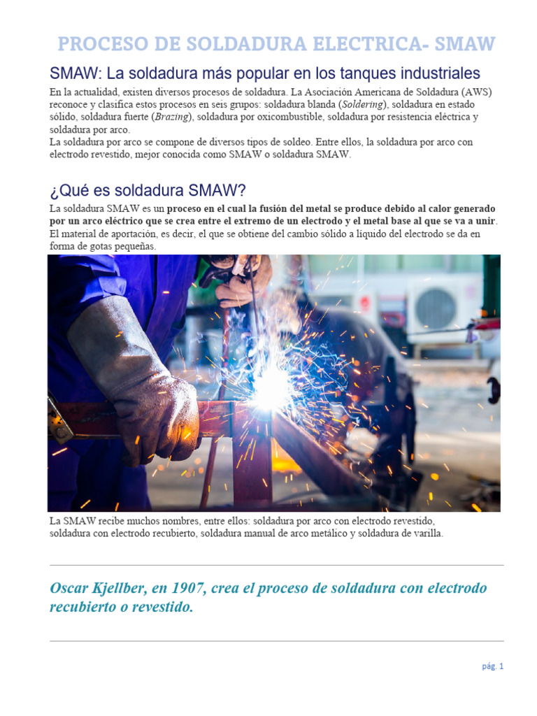Proceso de Soldadura Smaw | PDF