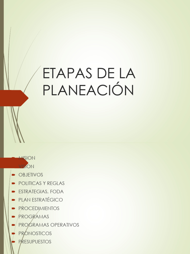 Etapas de La Planeacion | PDF