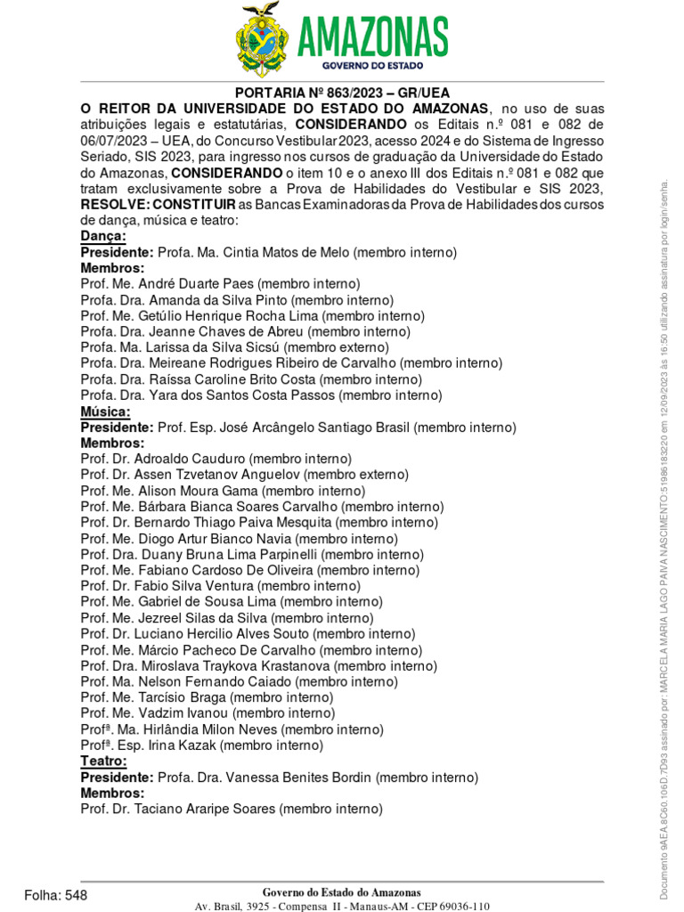 Folha: 548: Av. Bra Sil, 3925 - Compensa II - Ma Na us-AM - CEP 69036 ...