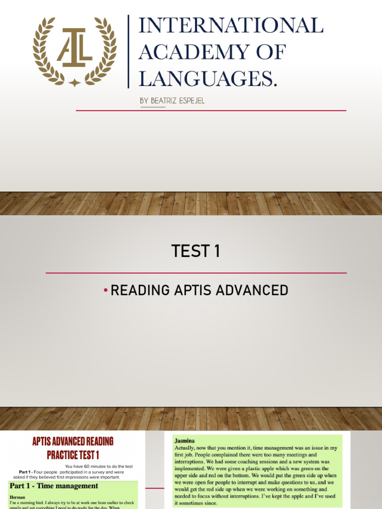 Reading Aptis Advanced | PDF