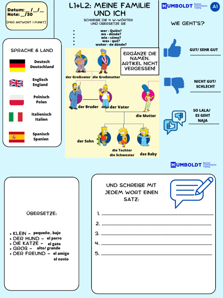 SOLUCIÓN L1+L2 - Meine Familie Und Ich | PDF