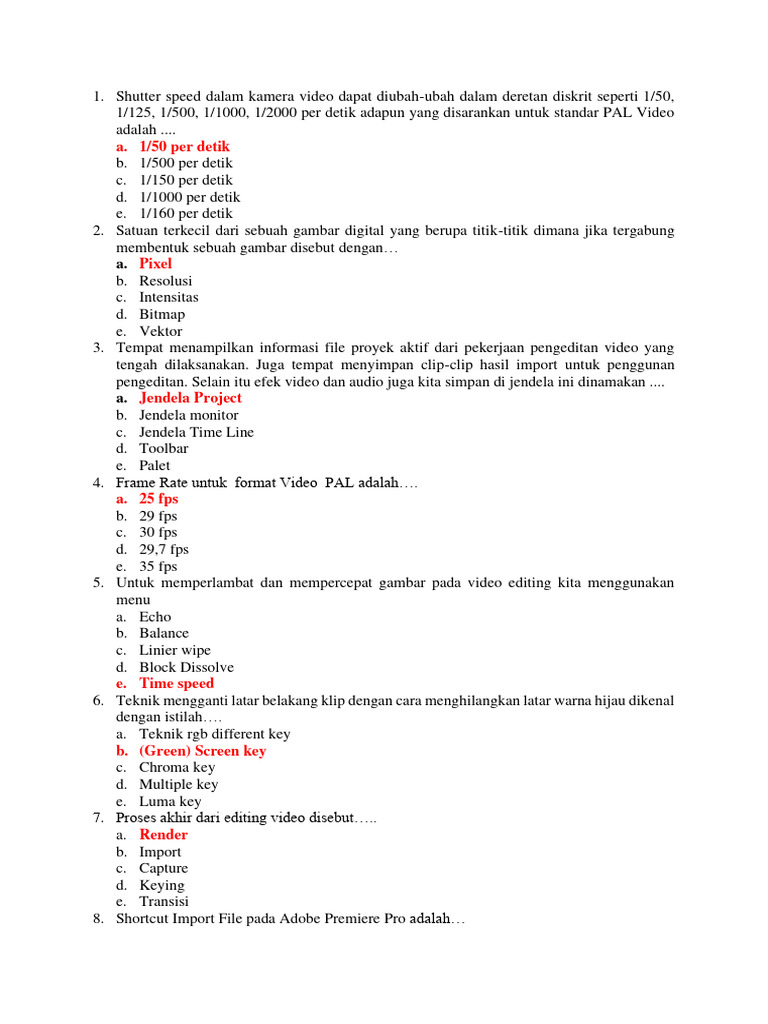 10 Soal Latihan TPV | PDF