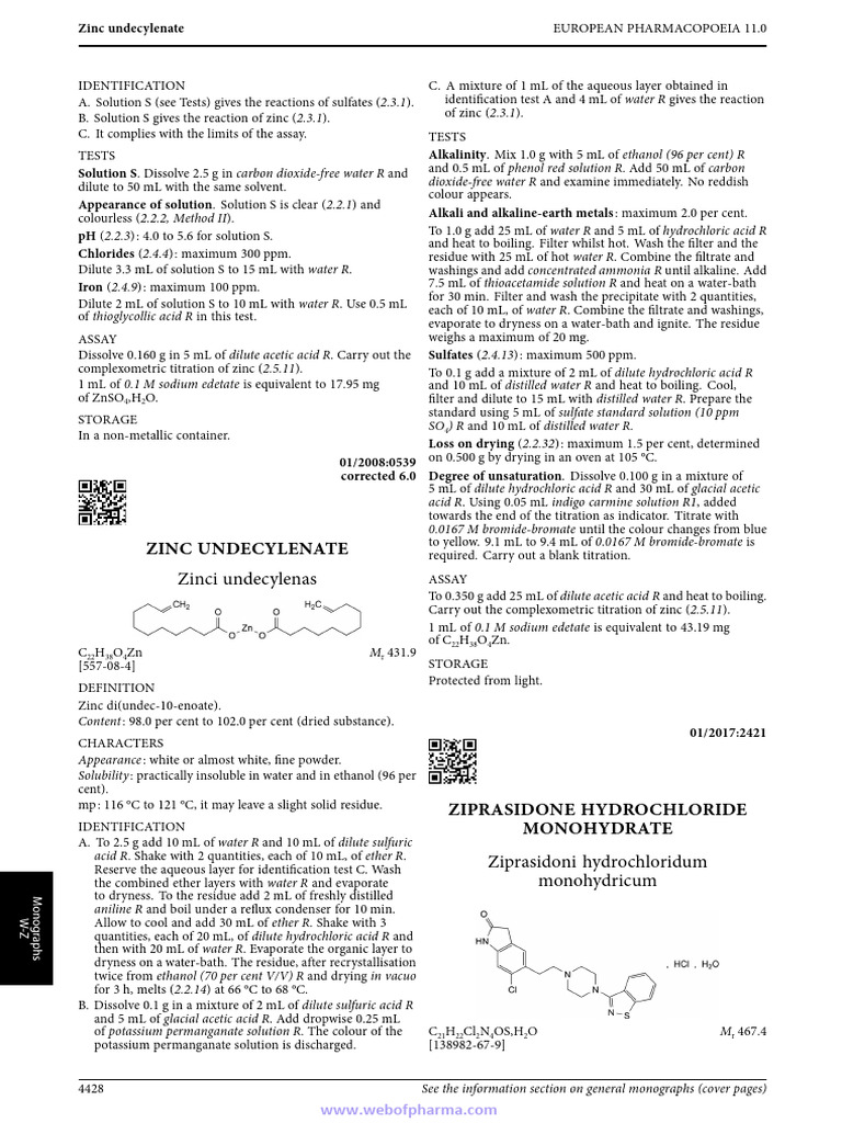 Ziprasidone Hydrochloride Monohydrate | PDF | Chromatography | Solubility