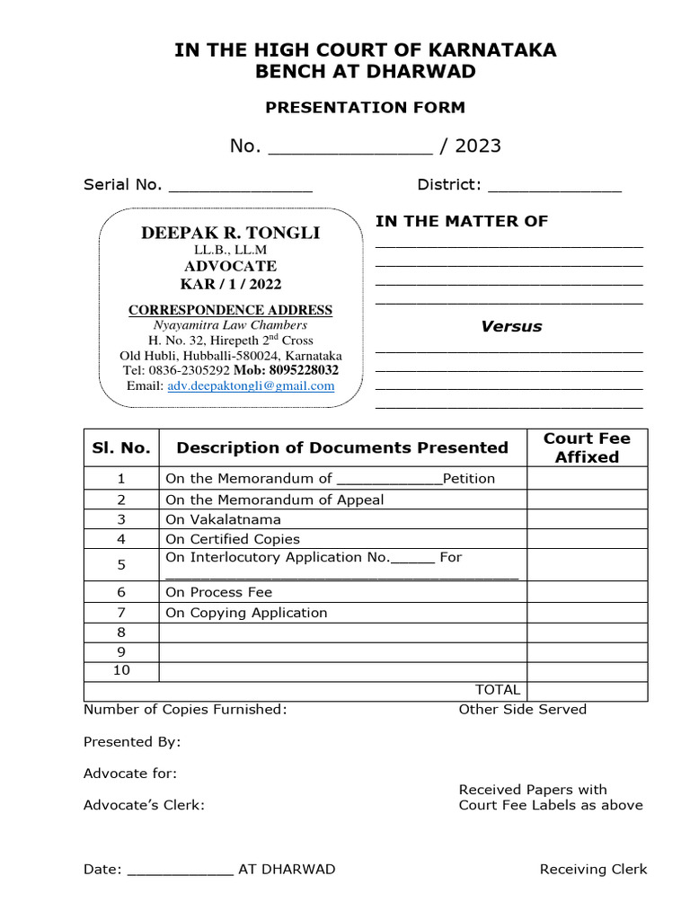 HCK Presentation Form A4 | PDF