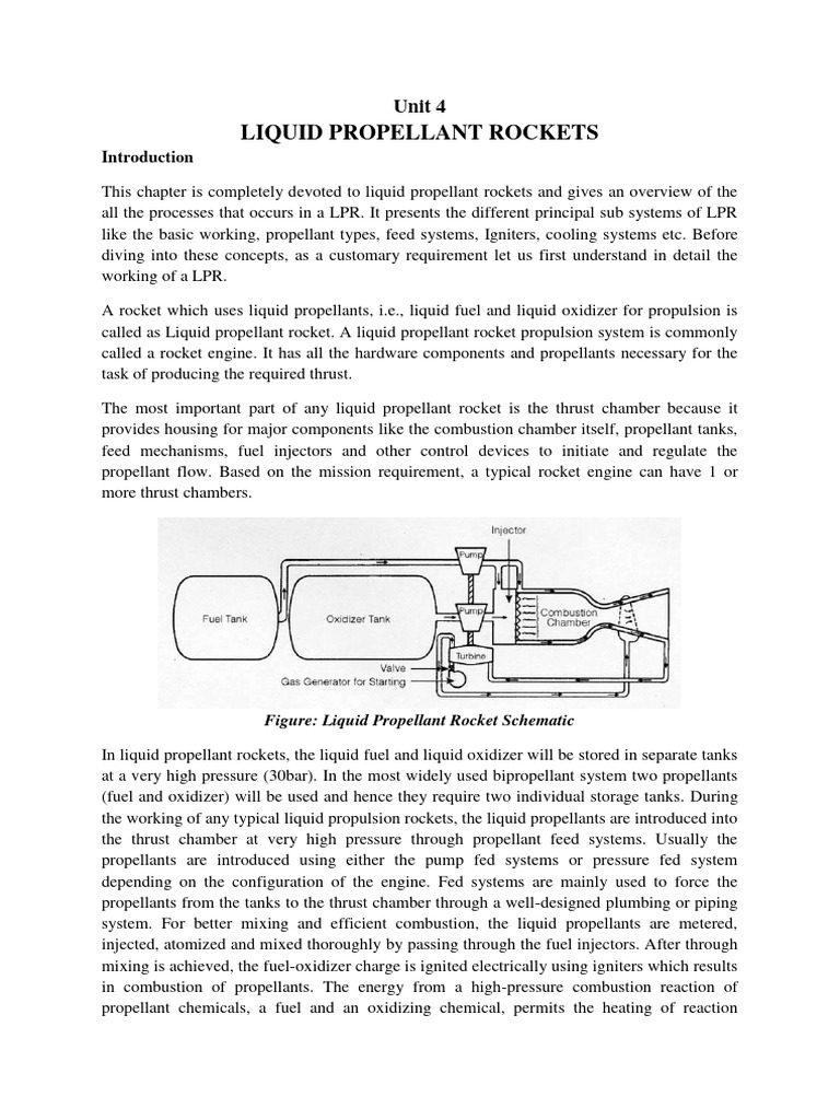 Unit 4-Liquid Propellant Rockets | PDF