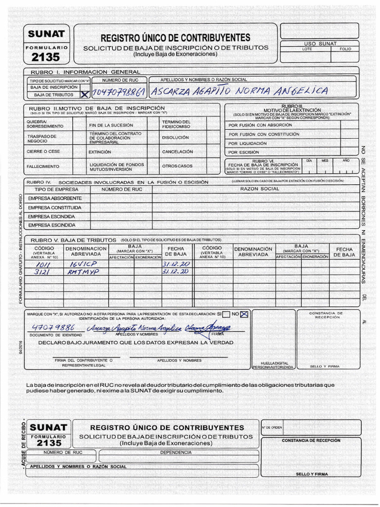Instrucciones para llenar el formulario 2127 | PDF