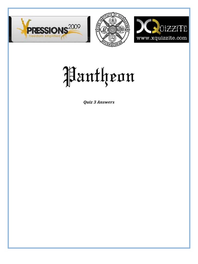Pantheon: Quiz 3 Answers | PDF