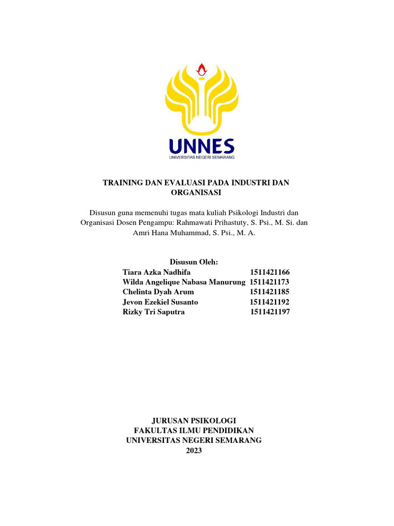Makalah Training Dan Evaluasi - Kelompok 5 - R4-1 | PDF