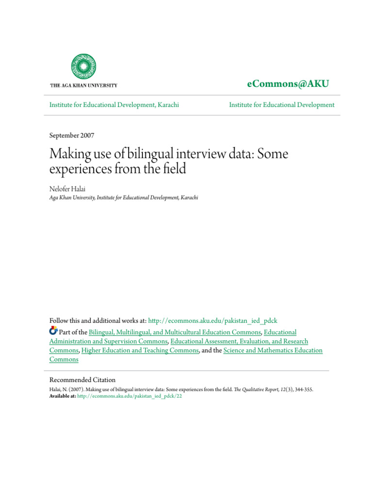 Bilingual Interview Data in Research | PDF | Urdu | Translations