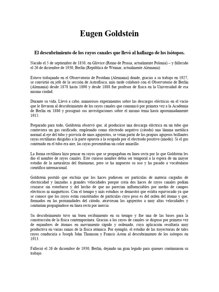 Eugen Goldstein | PDF