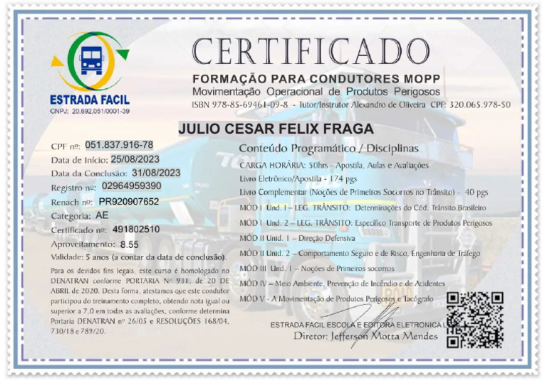Certificado Mopp | PDF