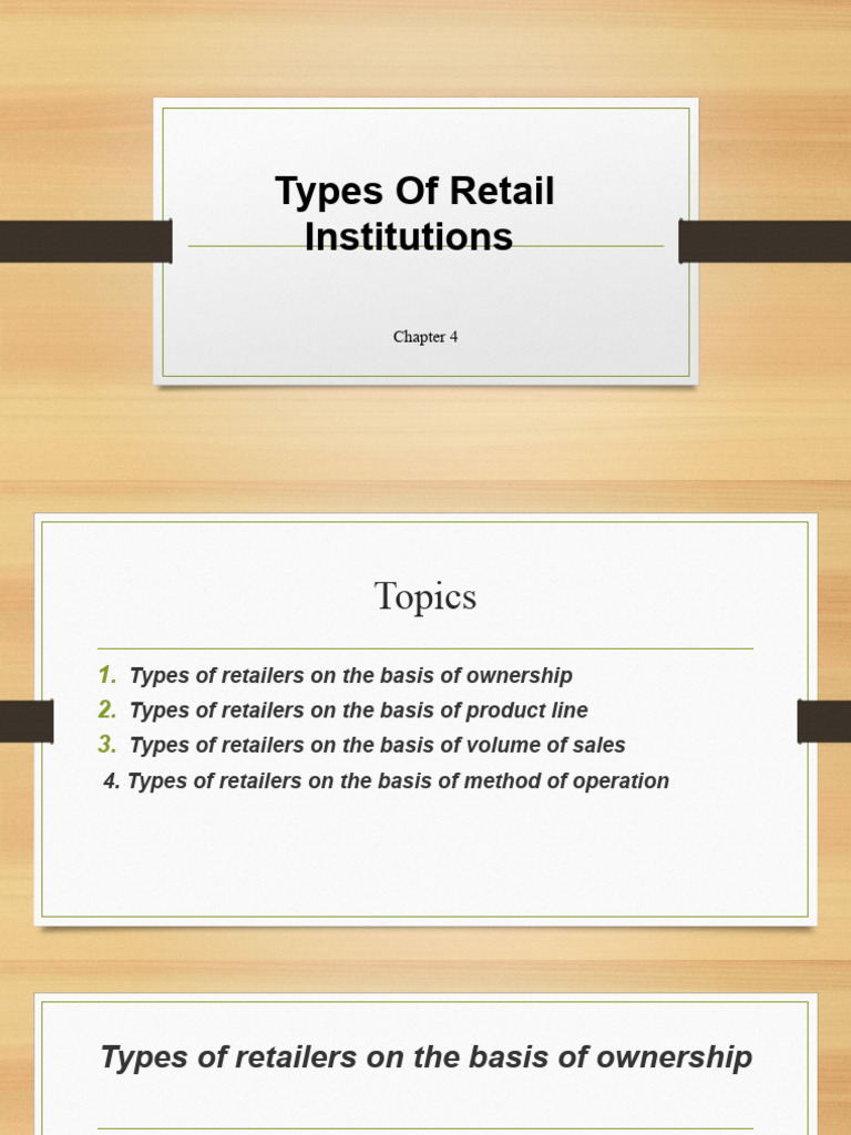 Types of Retailers Explained: Ownership & More | PDF | Retail | Goods