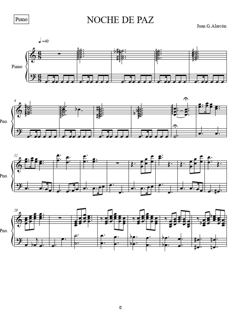 Noche de Paz - Piano | PDF
