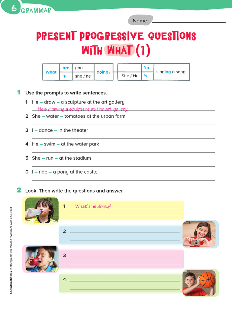 Go Int 4 Unit 6 Grammar Worksheet | PDF