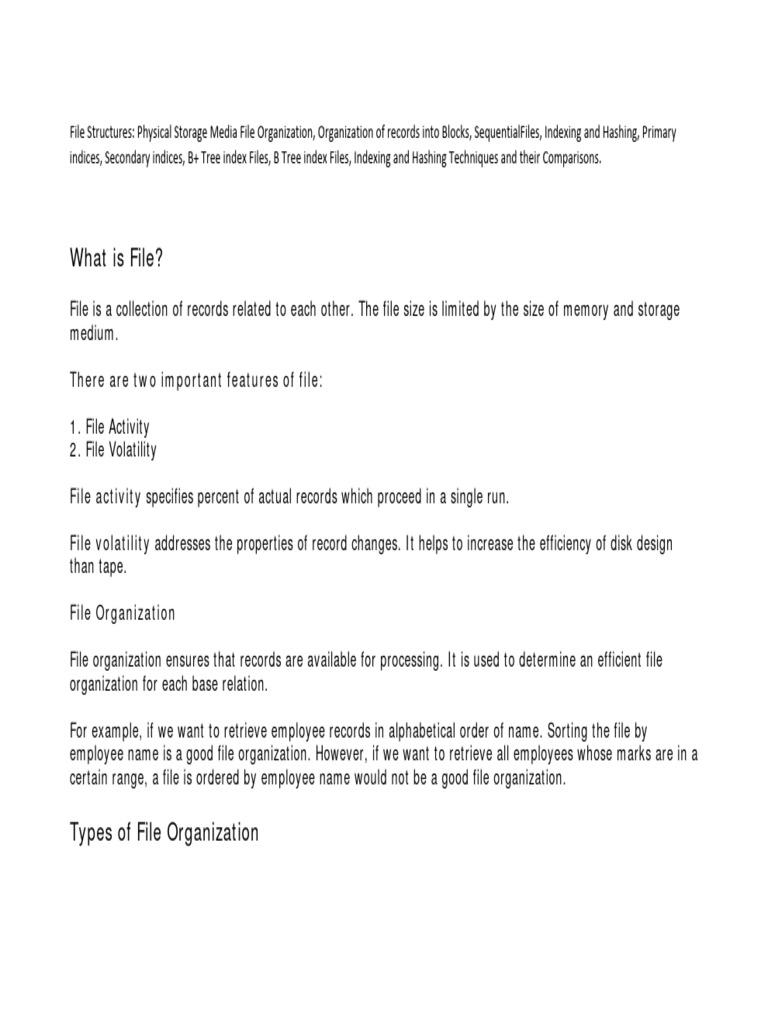 MCA File Structures MCA 212 | PDF | Database Index | Data Type