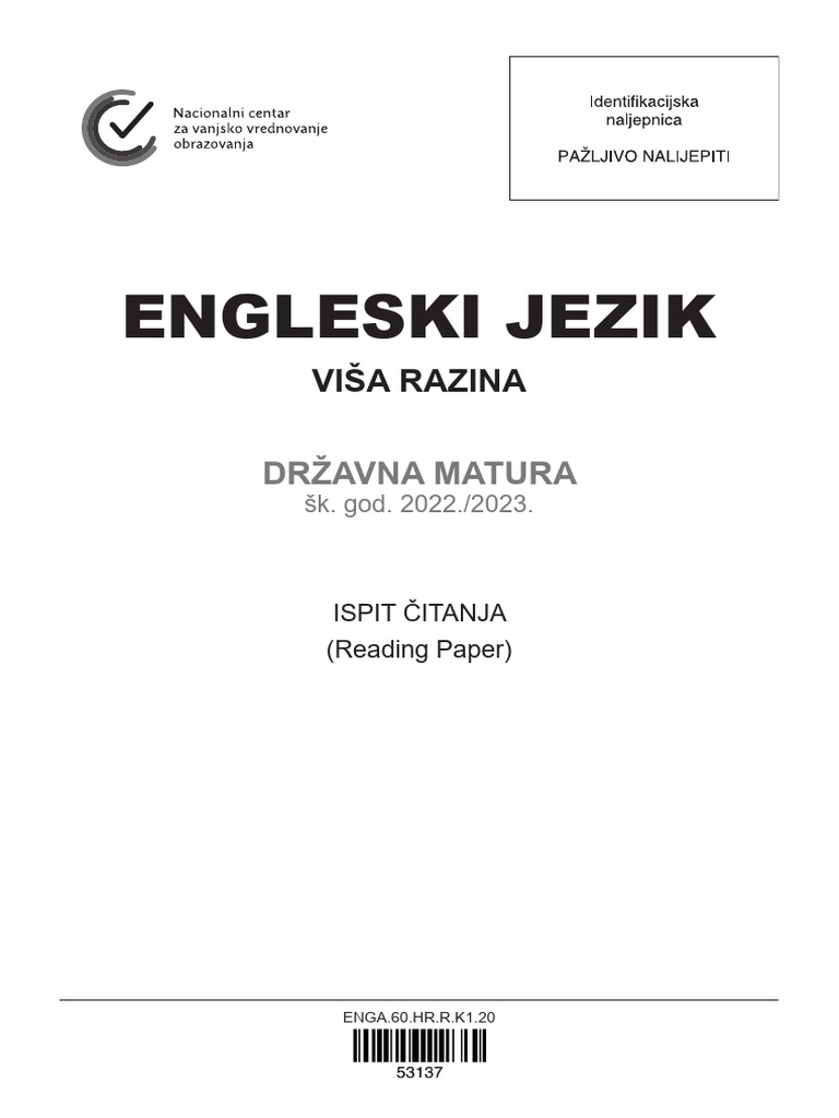 Engleski Jezik: Viša Razina | PDF
