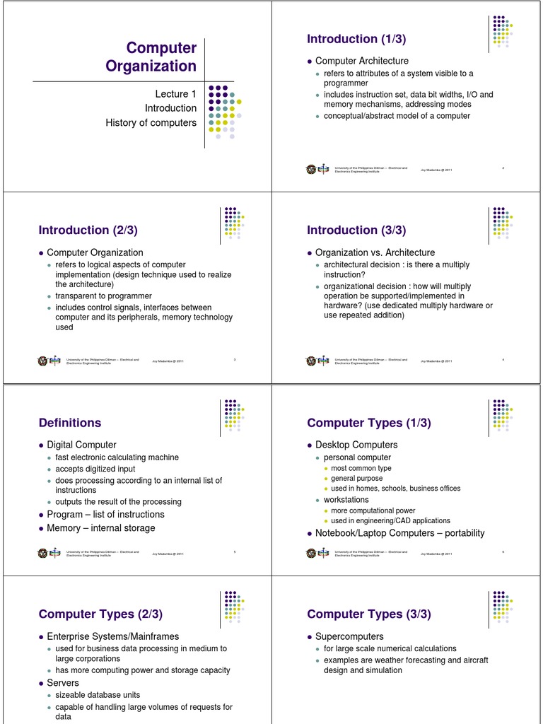 Computer P Organization: Introduction (1/3) | PDF | Computer Data ...
