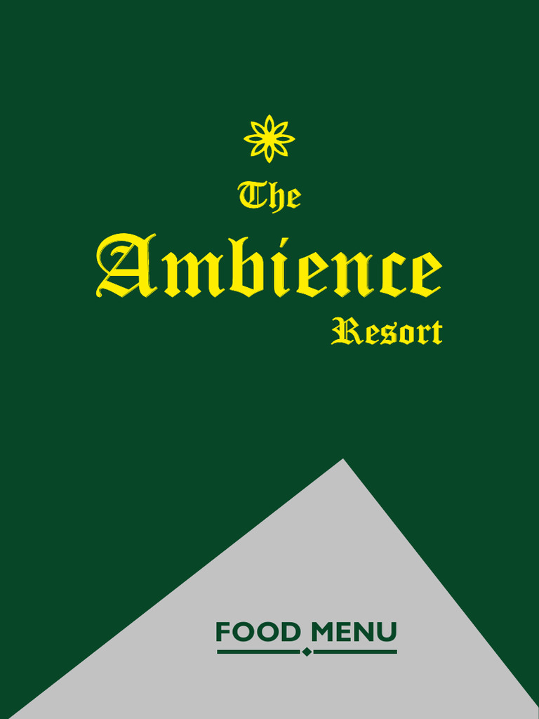 The Ambience - Menu - Rate | PDF