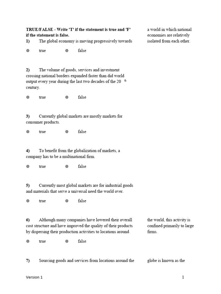 Test Bank For Global Business Today 6th Edition Charles W L Hill G ...