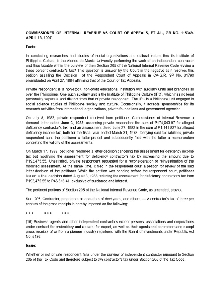 Tax Exemption for Ateneo's Research Institute | PDF