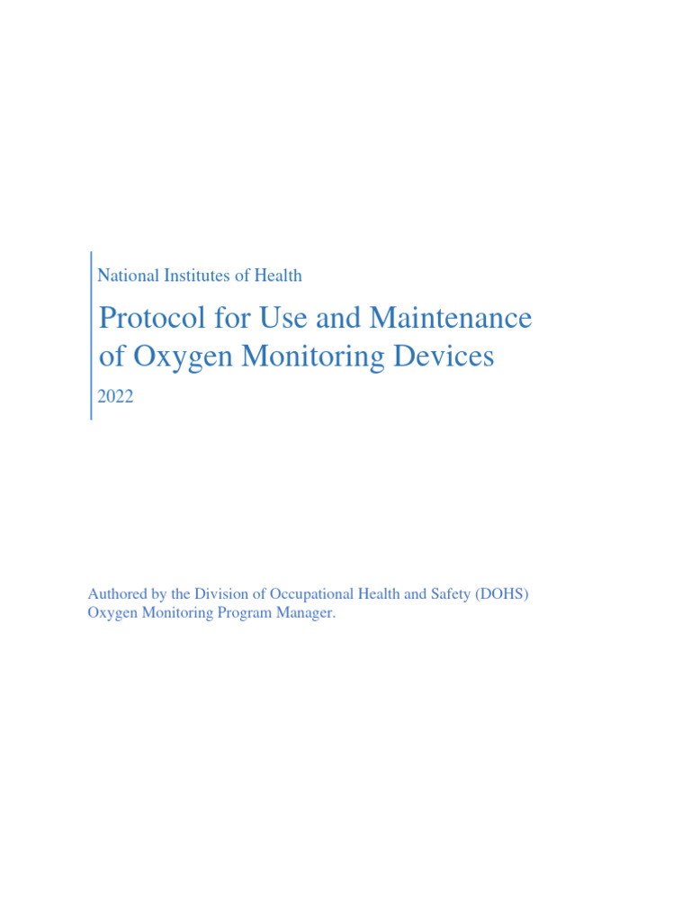 Protocol For Use and Maintenance of Oxygen Monitoring Devices | PDF ...