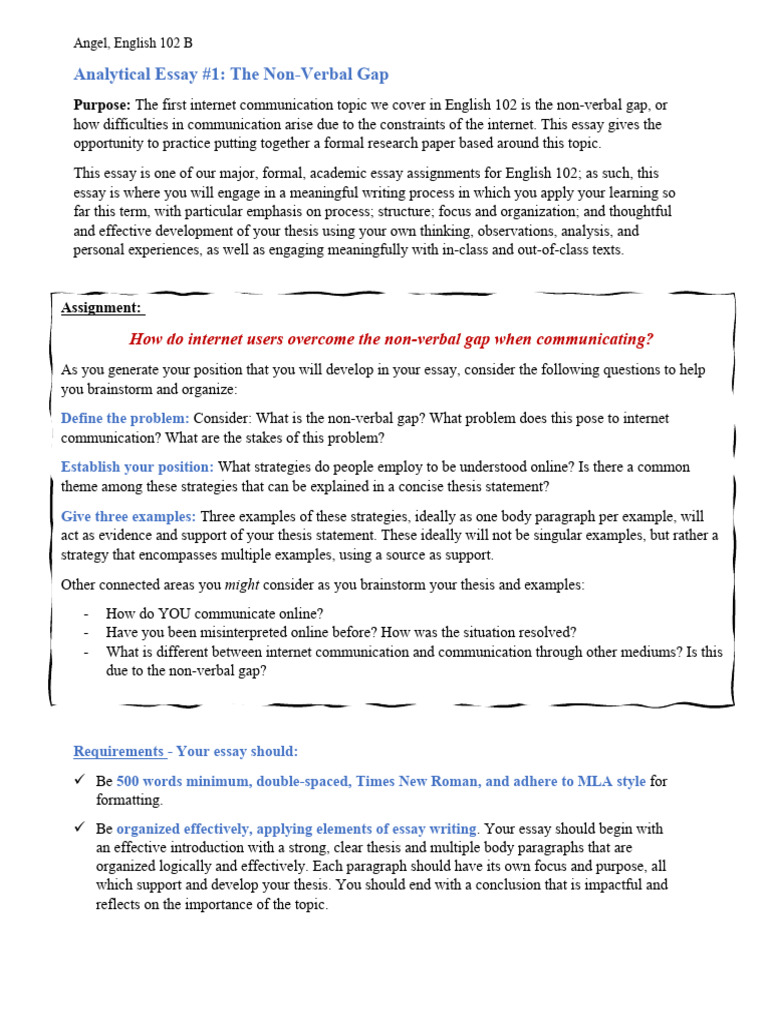 English 102 AE 1 | Download Free PDF | Essays | Communication