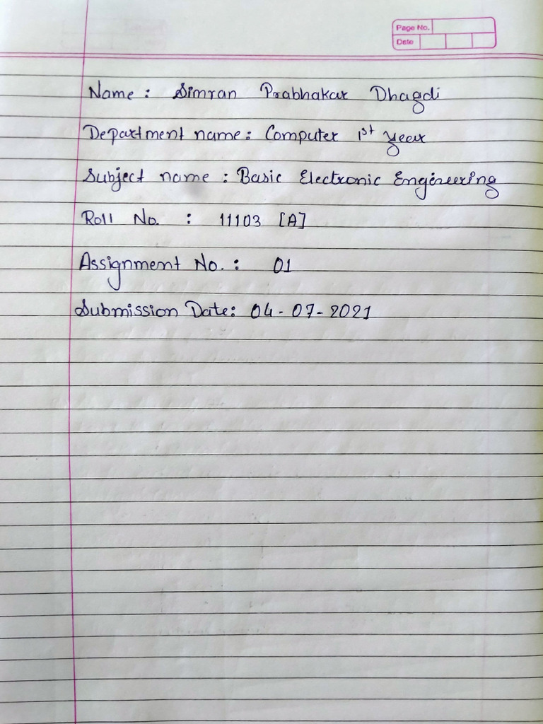 A 11103 BXE Assignment NO 01 | PDF | Digital Electronics