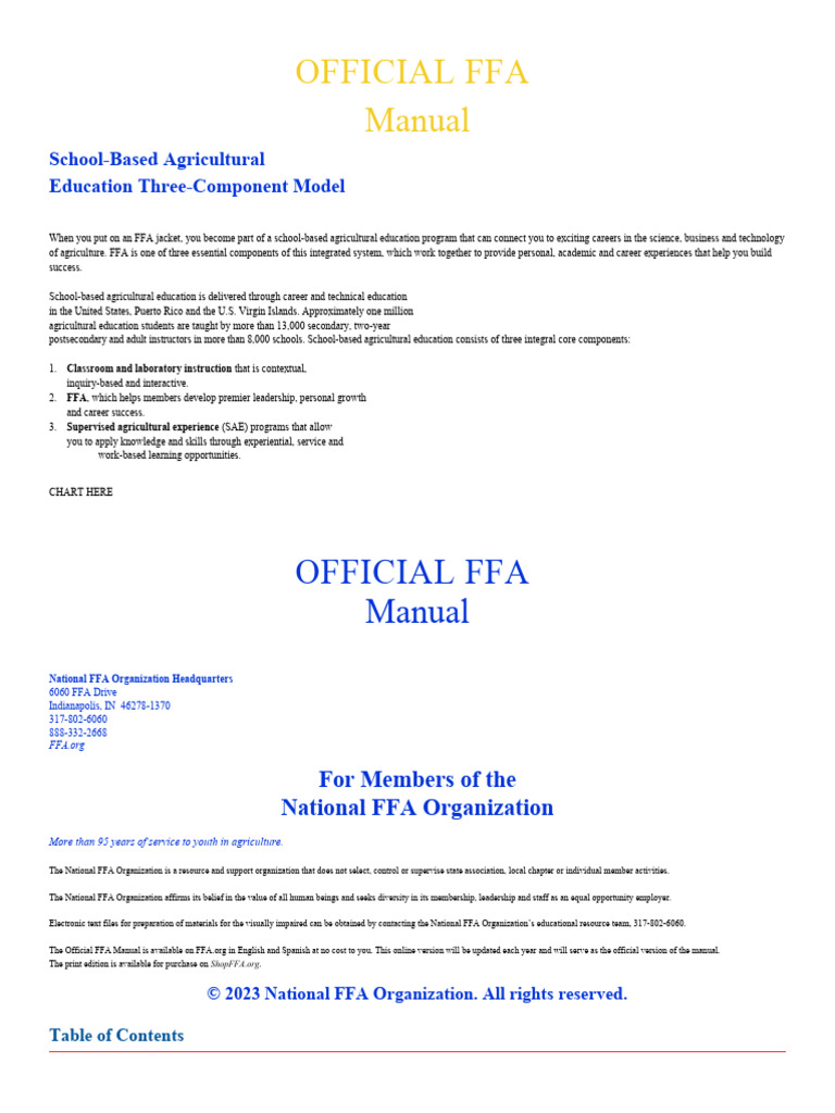 Official FFA Manual 23 (Word Version) | PDF