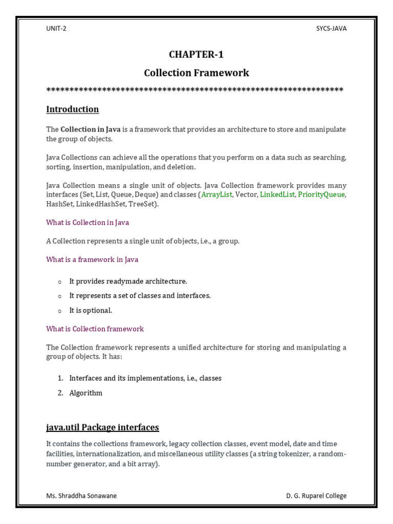 Sycs Java Unit-2 | PDF