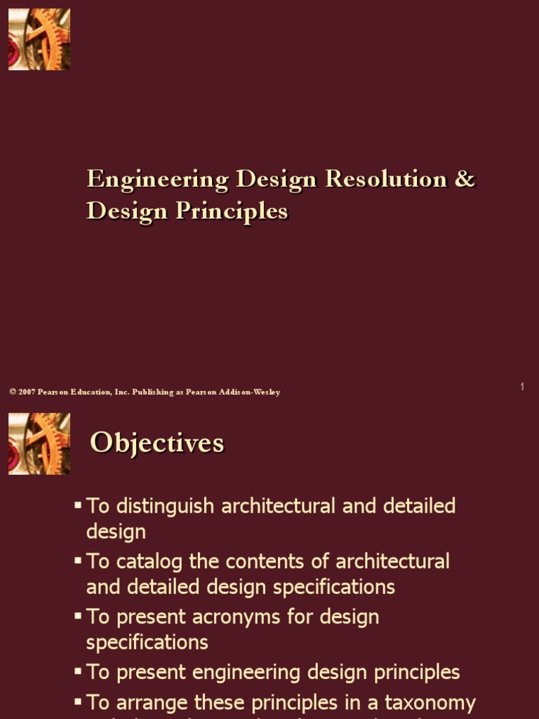 Engineering Design Resolution & Design Principles: © 2007 Pearson ...