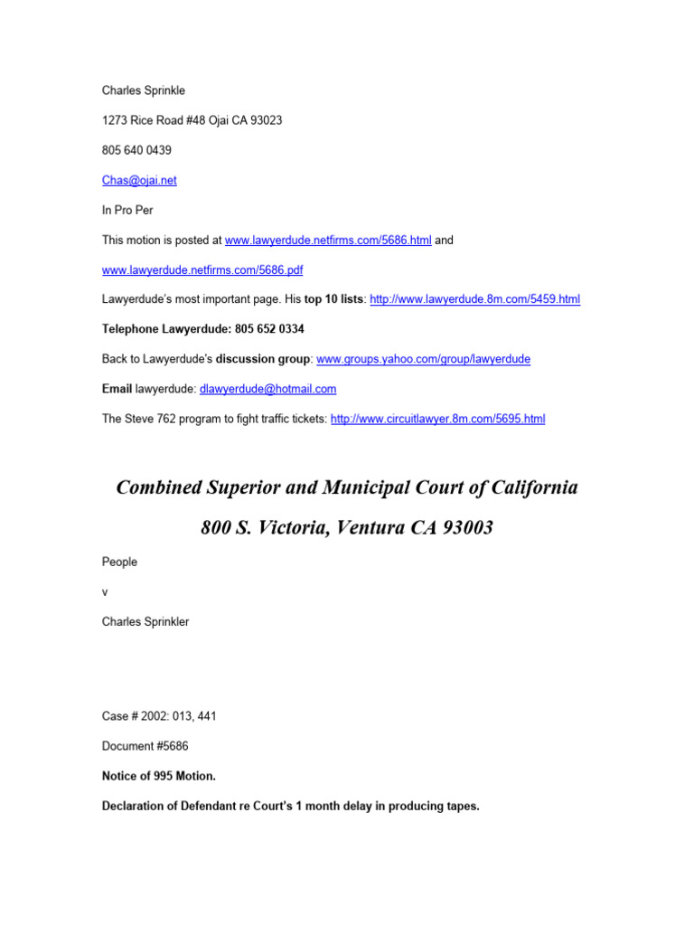 Charles Sprinkle - Travel - Brief | PDF