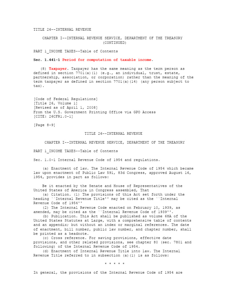 CFR 1.1-1 Income On Individuals | PDF