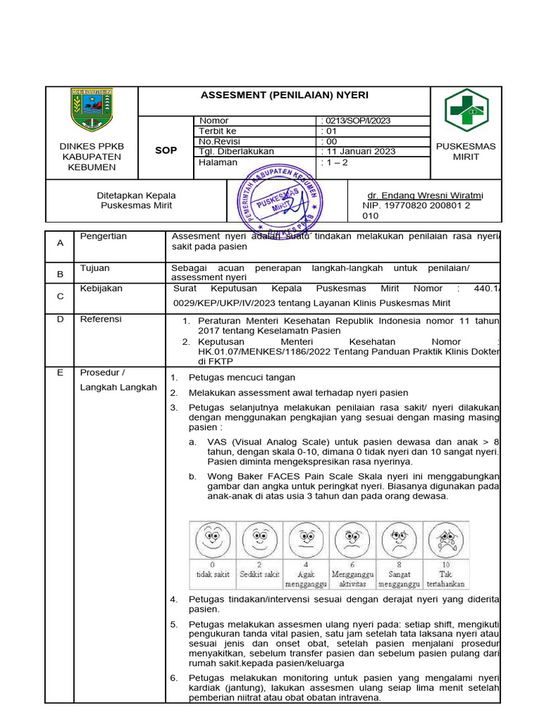 0213 Ukp Sop Assesment Nyeri | PDF