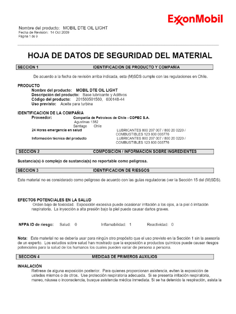 Mobil Dte Oil Light | PDF